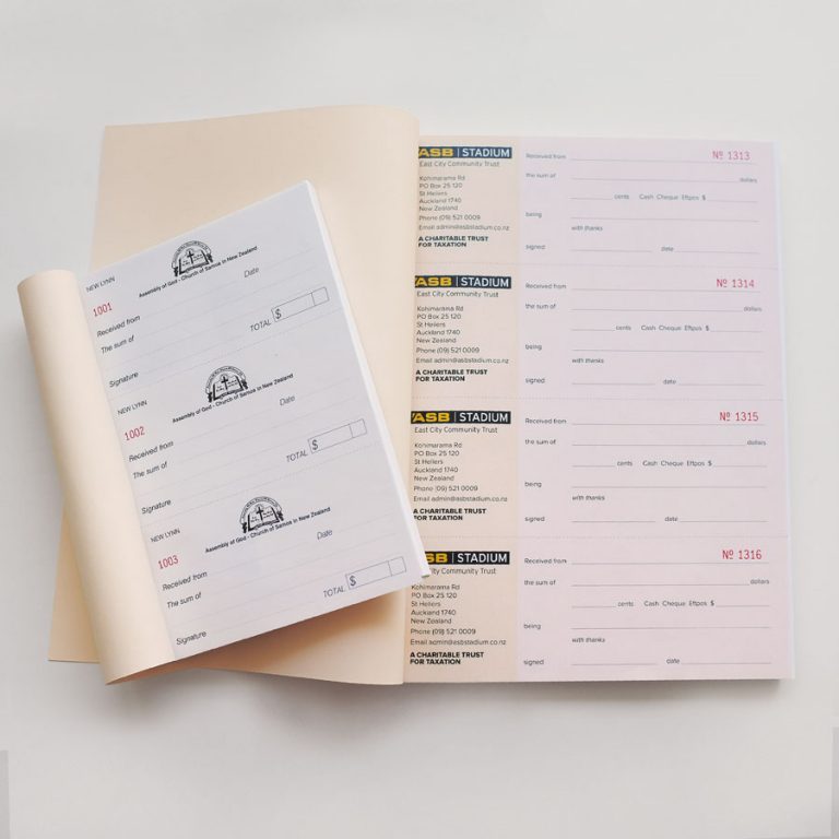 Custom Duplicate Receipt Books - Smith Print, New Zealand